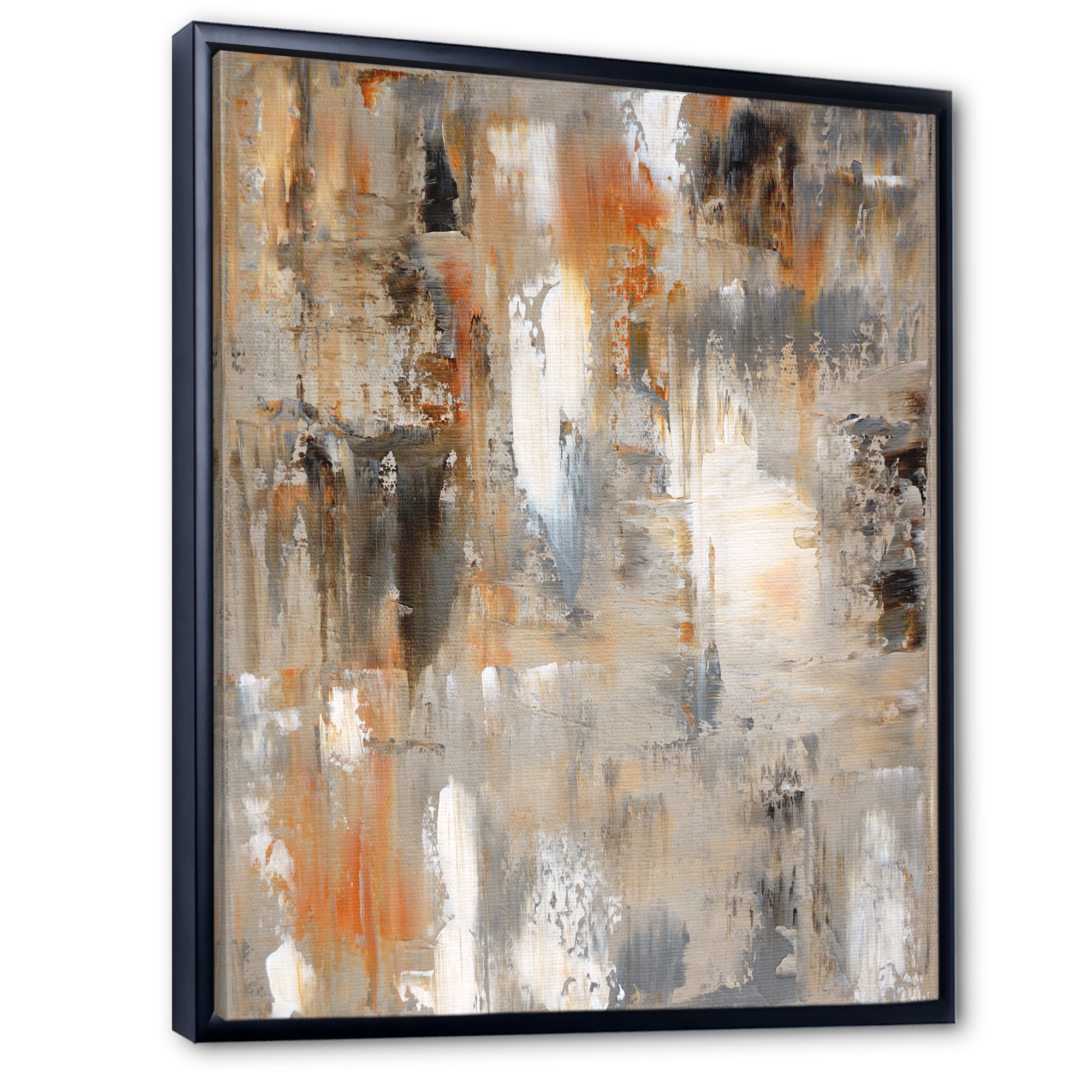 17 Stories Brown Meets Grey Abstract Art Brown Meets Grey Abstract Art ...