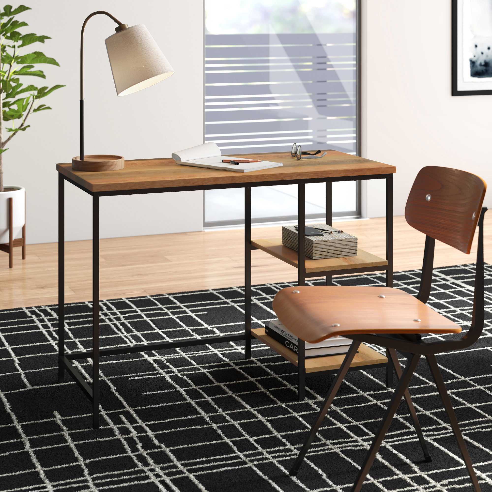 Wade Logan® Reggie Solid Wood Desk & Reviews | Wayfair