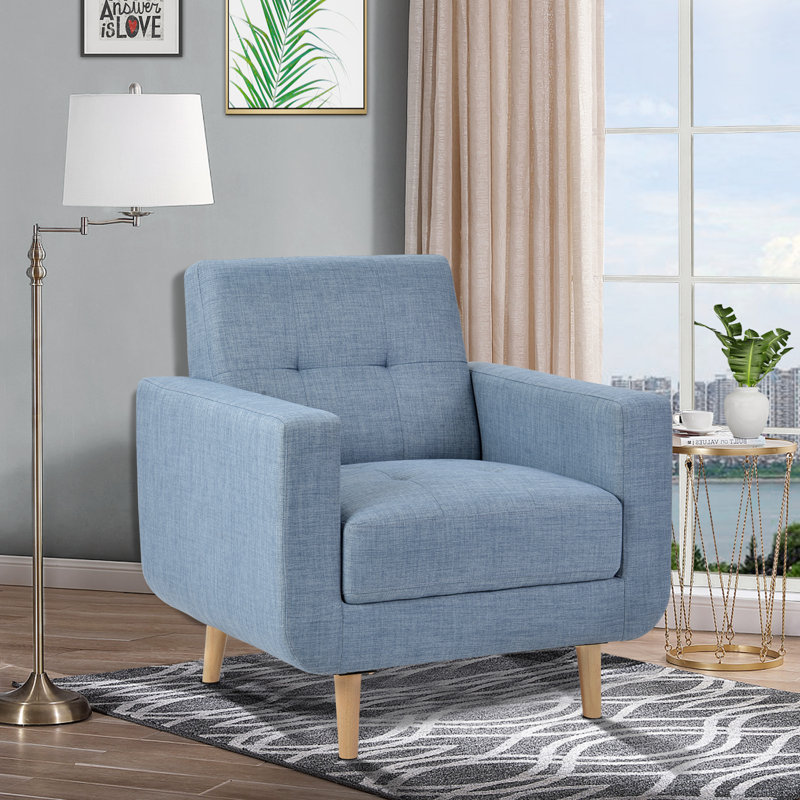 George Oliver Single Sofa, Modern Linen Fabric Armchair Accent Chair ...