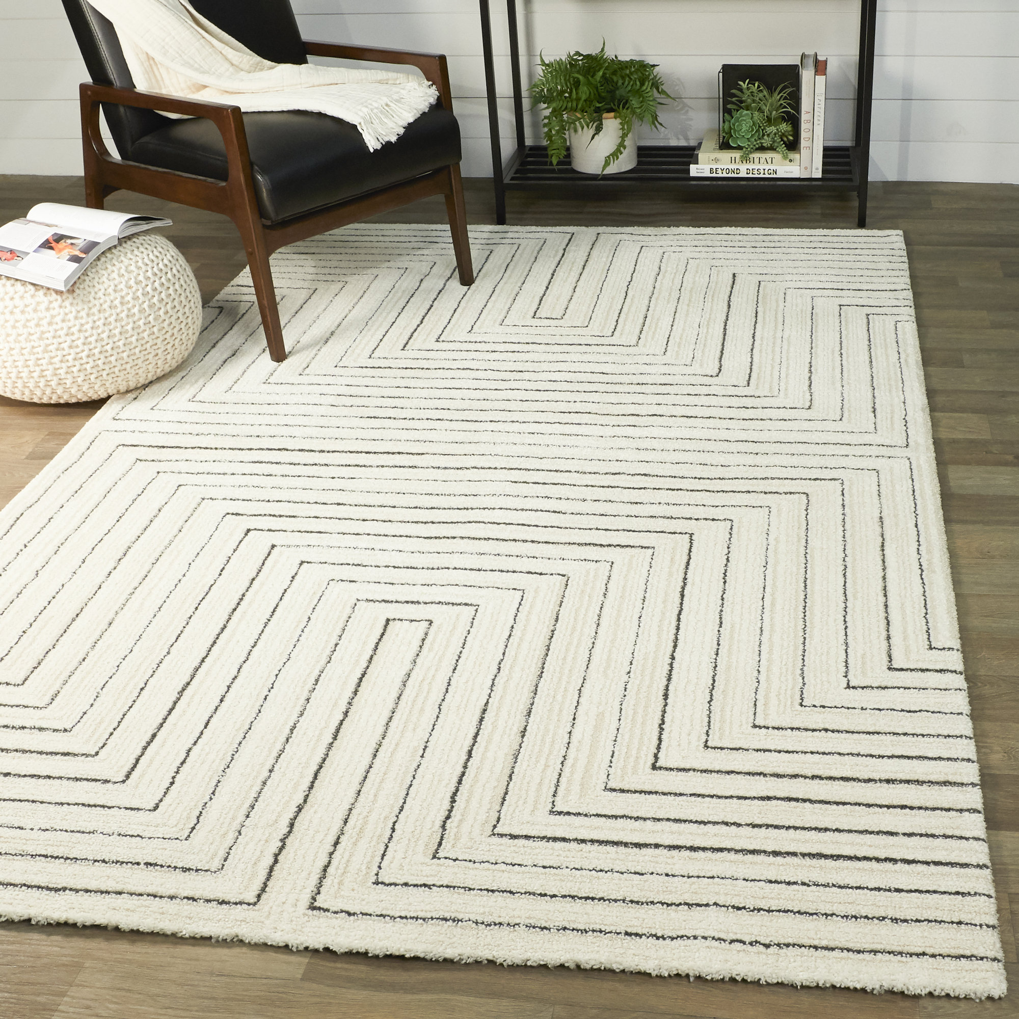 Etta Avenue™ Joyce Geometric Cream Area Rug & Reviews | Wayfair
