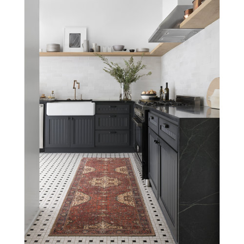 Fleur De Lis Living Cormac Power Loom Performance Red/Navy Rug ...