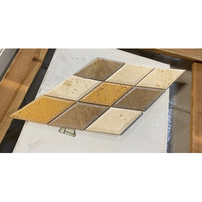 Stone & Tile Shoppe, Inc. Beveled Travertine Grid Mosaic Wall & Floor ...