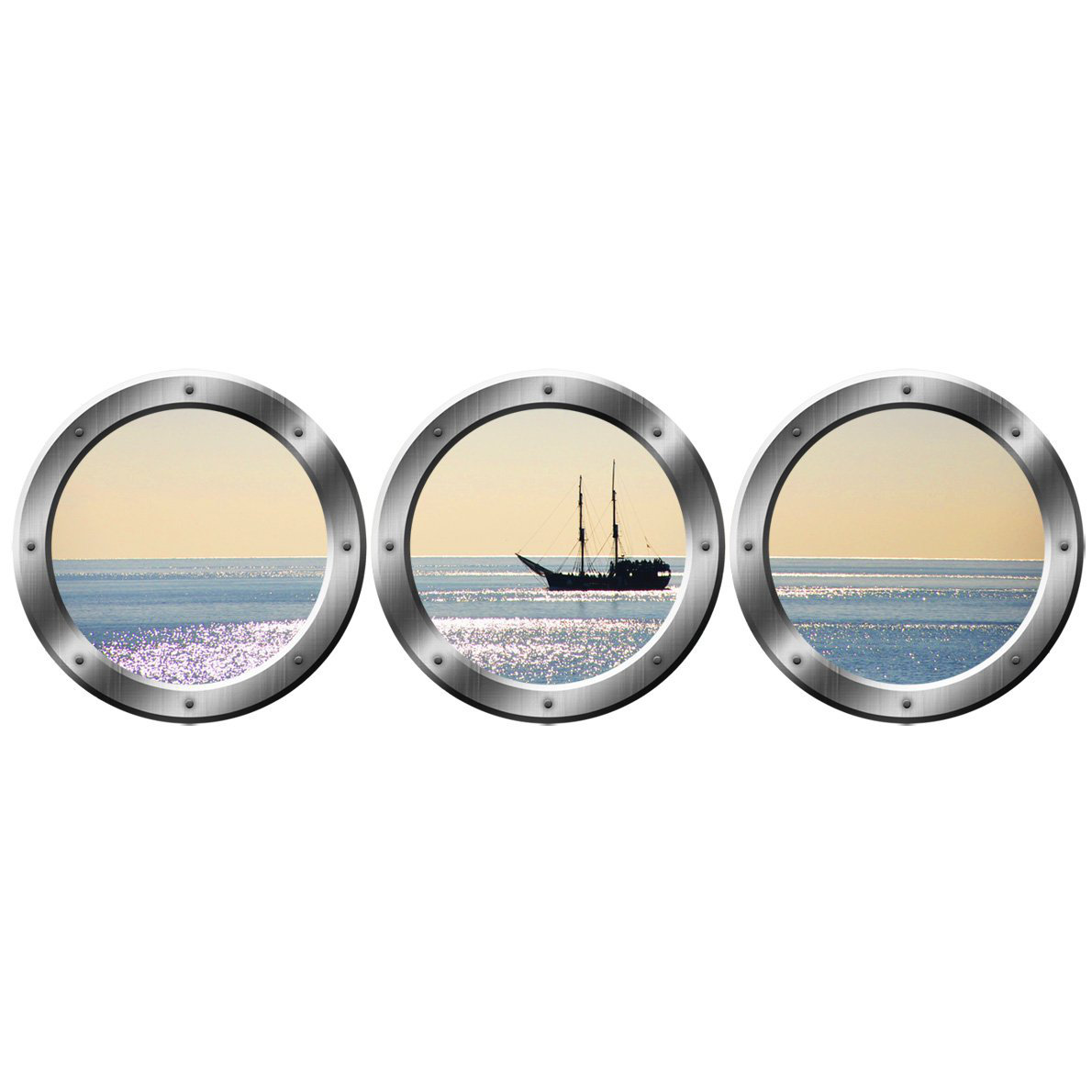 East Urban Home Ocean Boat Window Portholes Wall Decal | Wayfair