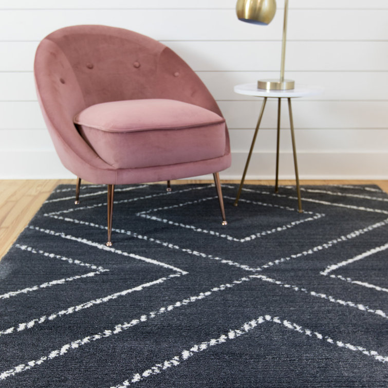 Union Rustic Bowden Machine Woven / Power Loomed Black Rug & Reviews ...