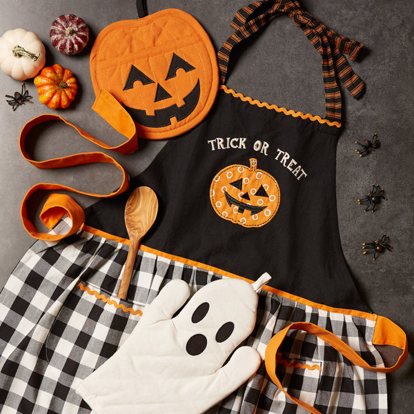 The Holiday Aisle® Boo! Kitchen Apron | Wayfair