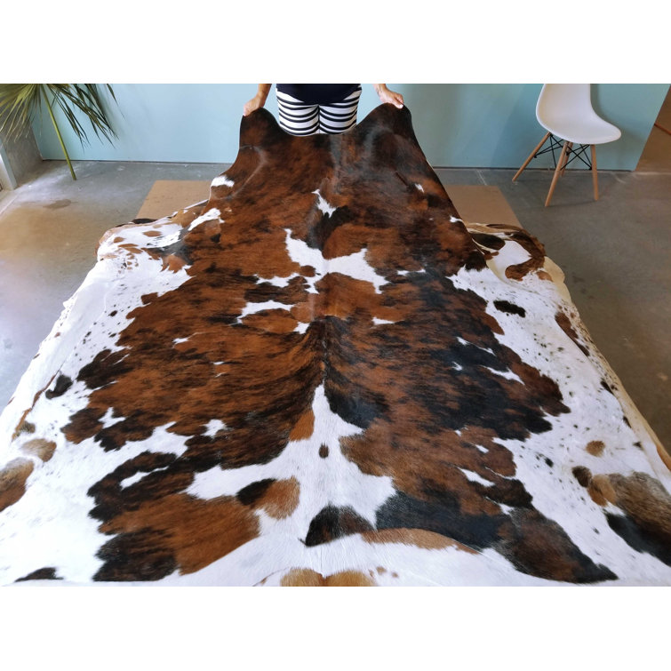 Union Rustic Guthridge Animal Print Handmade Cowhide Area Rug in Brown ...