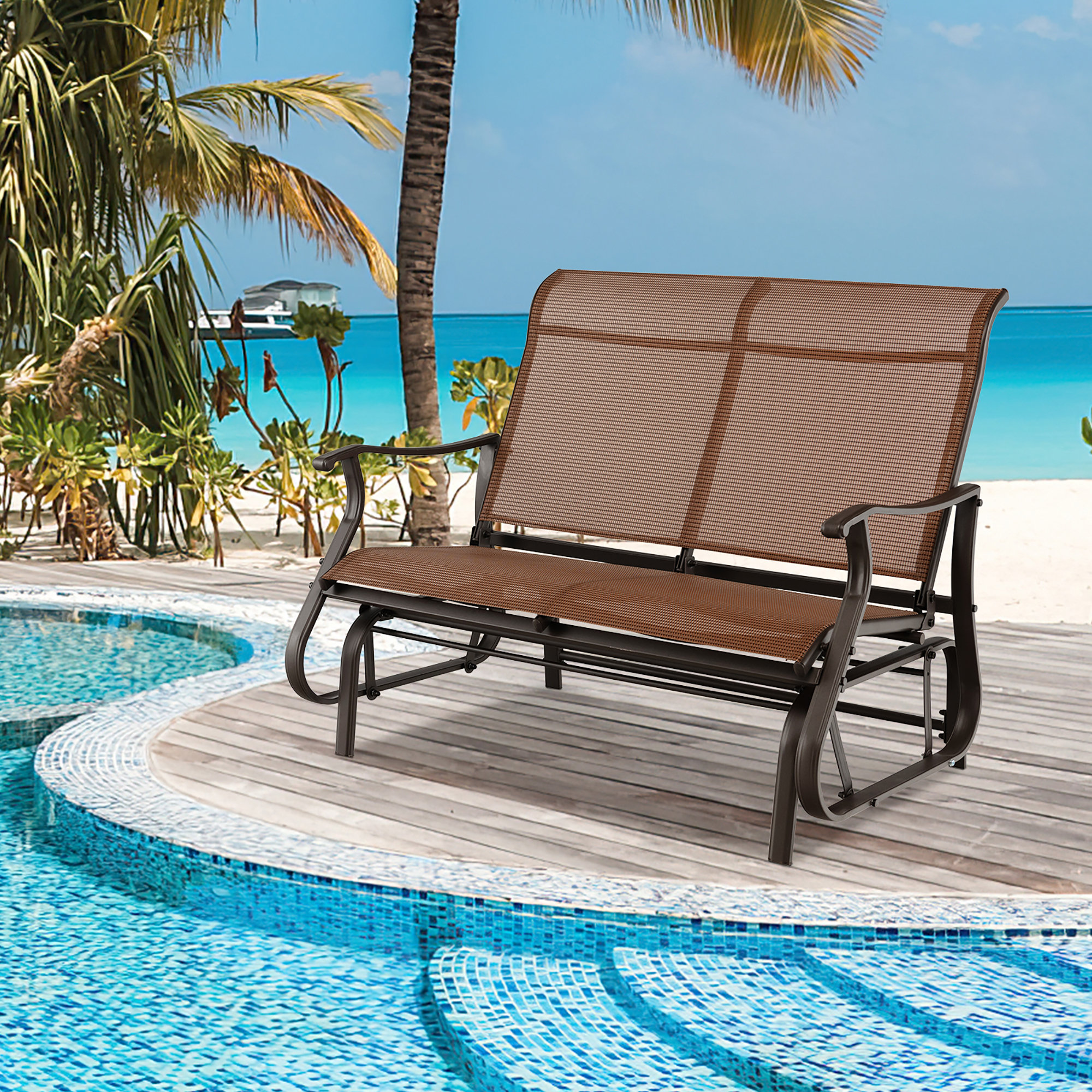 Red Barrel Studio® Outdoor Wondell Rocking Metal Chair | Wayfair