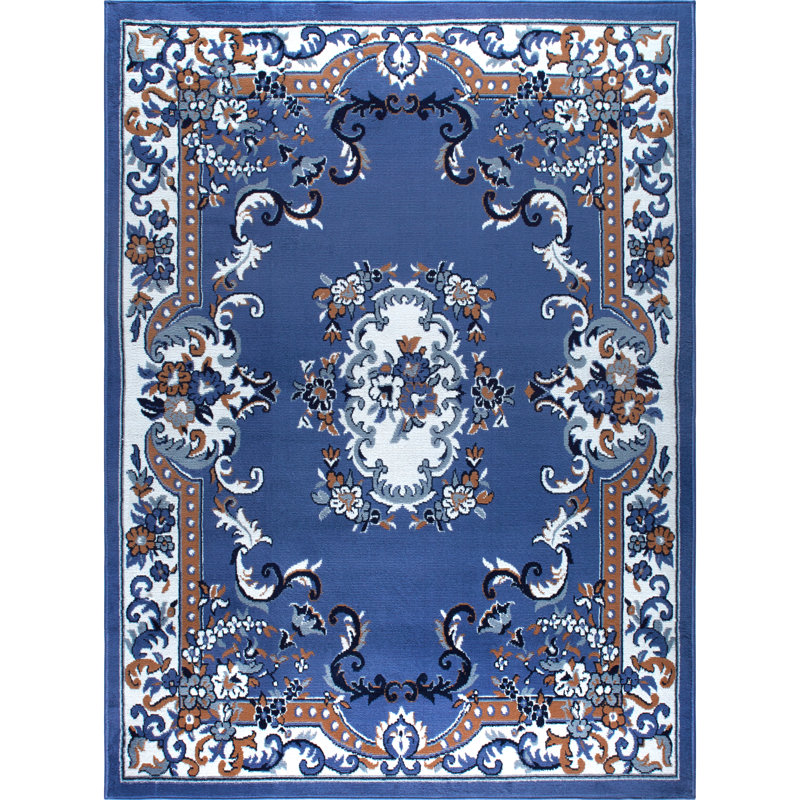 Astoria Grand Lilly Country Blue Area Rug & Reviews | Wayfair