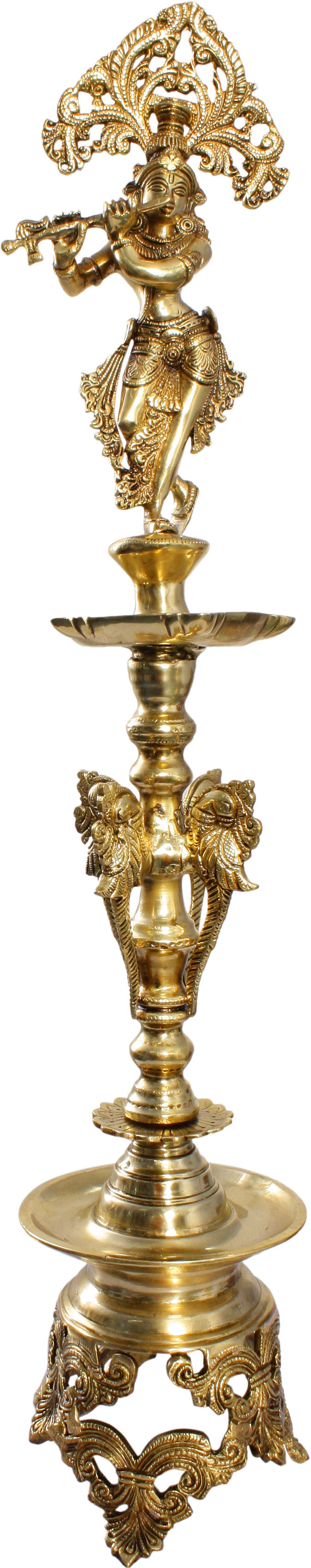 Exotic India Large Size Fluting Krishna Lamp | Wayfair