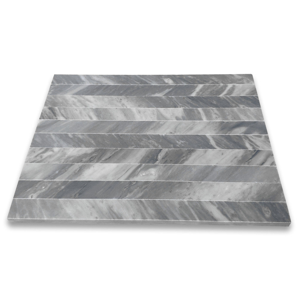 Marble Online Bardiglio 1" x 12" Marble Grid Mosaic Wall & Floor Tile ...