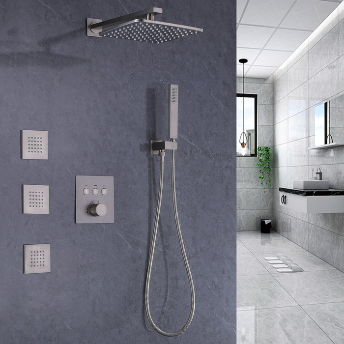 Homein Luxury Complete Shower System with Rough-in Valve | Wayfair