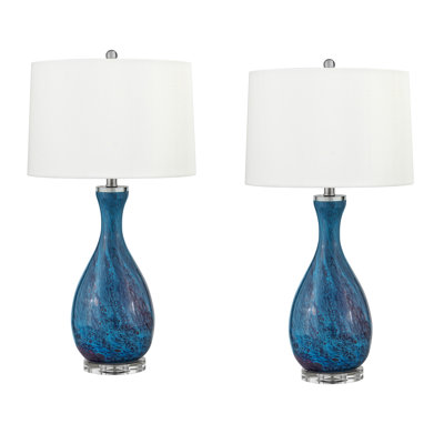 Medallion Lighting Balsamo 30" Light Blue and Dark Blue Table Lamp with ...