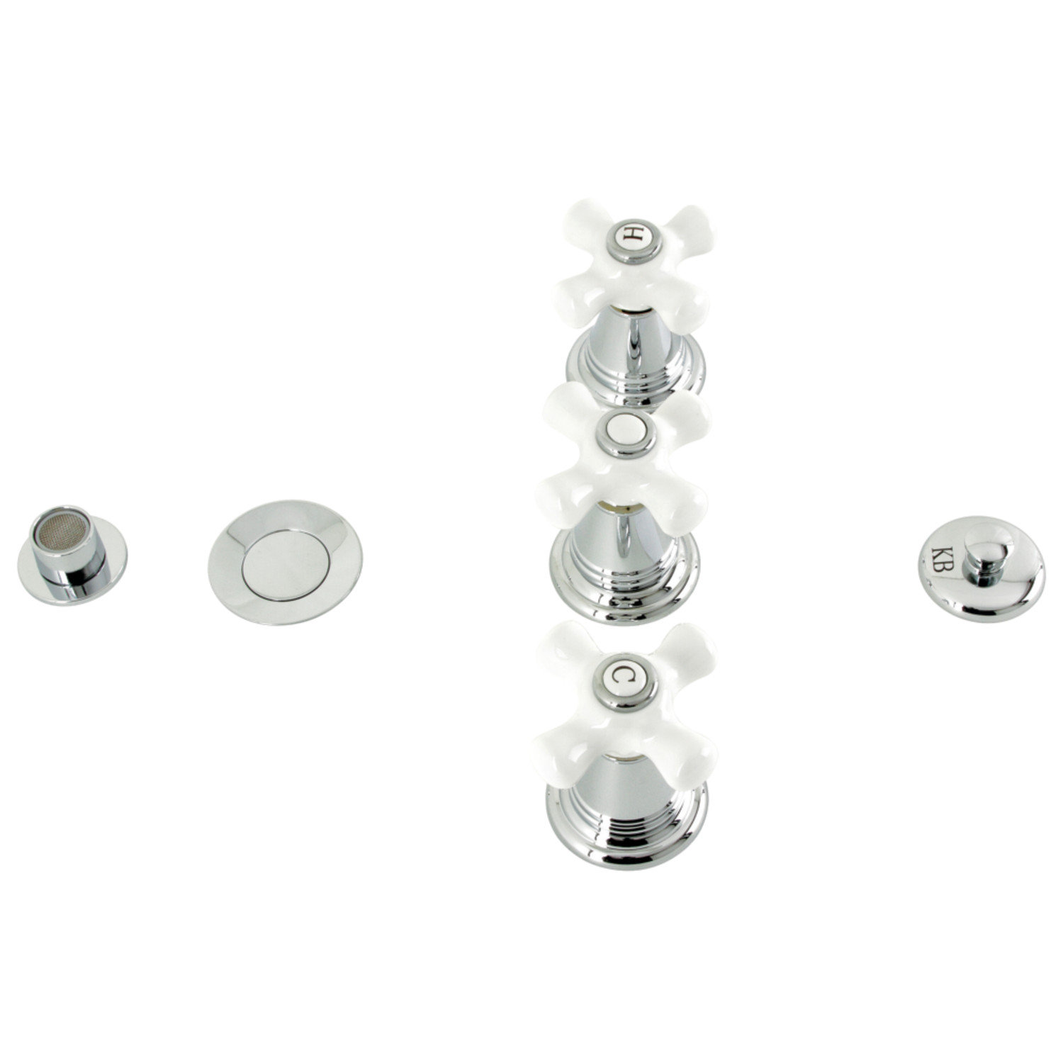 Kingston Brass Victorian Three-Handle Widespread Vertical Bidet Faucet ...