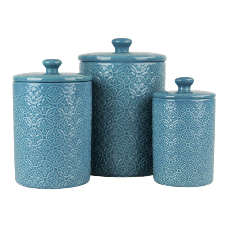 Ophelia & Co. Embossed 3 Piece Kitchen Canister Set & Reviews | Wayfair
