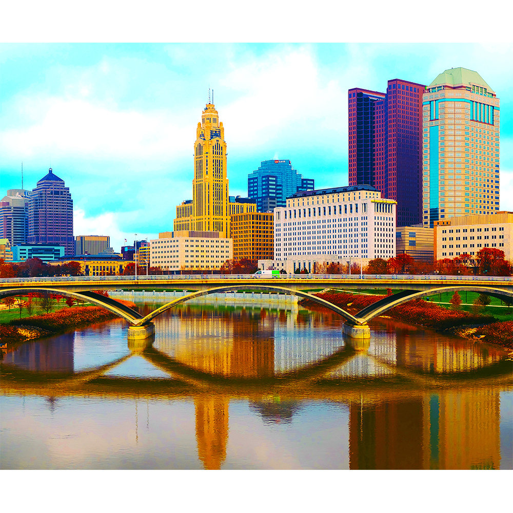 Latitude Run® Columbus Skyline, Columbus Ohio - Wrapped Canvas ...