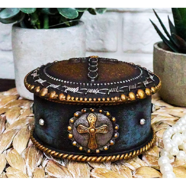 Bungalow Rose Rustic Western Cowboy Cowgirl Horseshoes Cross Golden ...