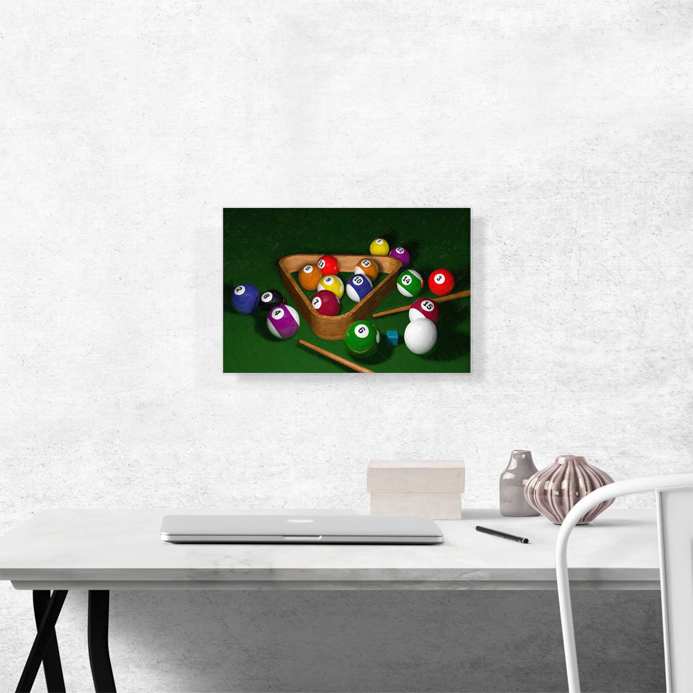 ARTCANVAS Billiard Balls Painting Home Decor - Wrapped Canvas Painting ...