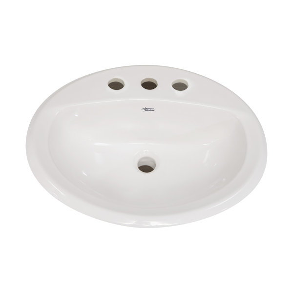 American Standard Aqualyn Ceramic Oval Drop-In Bathroom Sink with ...