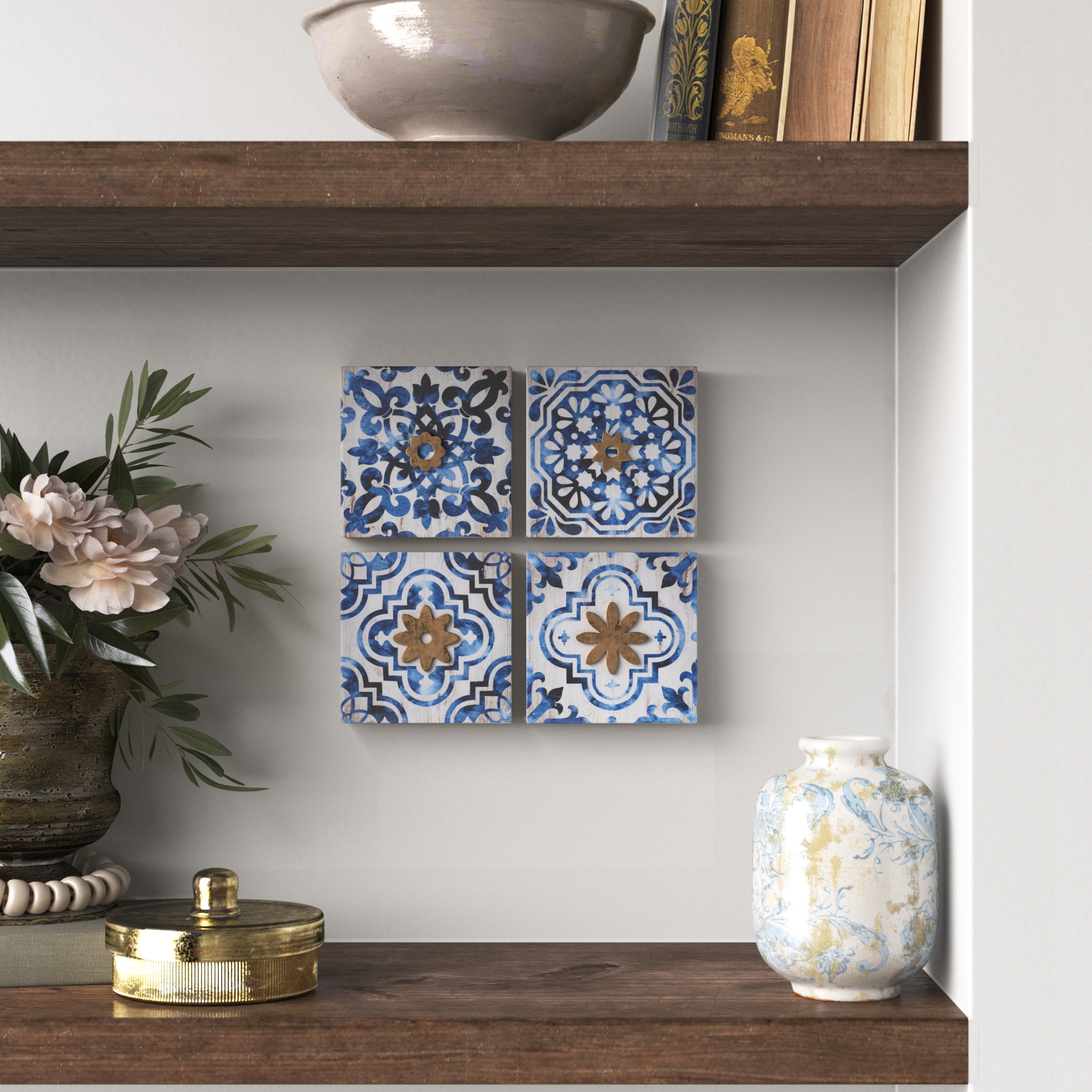 Ceramic Wall Decor set of four Fine Art Ceramics Art & Collectibles ...