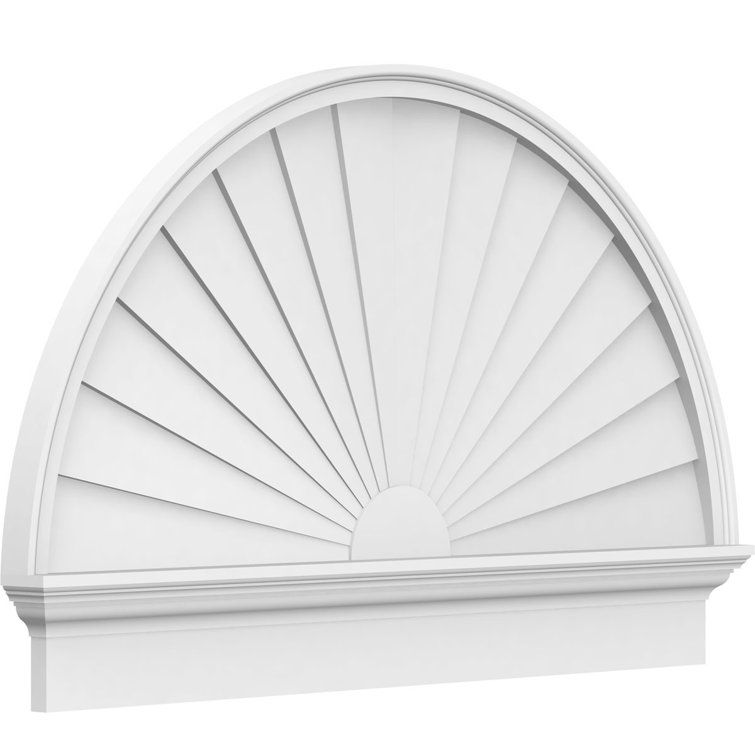 Ekena Millwork Half Round Sunburst Architectural Grade PVC Combination ...