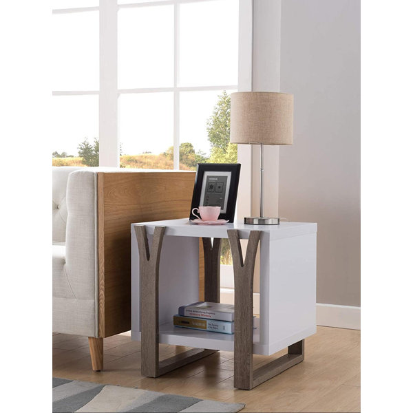 Latitude Run® Elio 22'' Tall Solid Wood Sled End Table | Wayfair