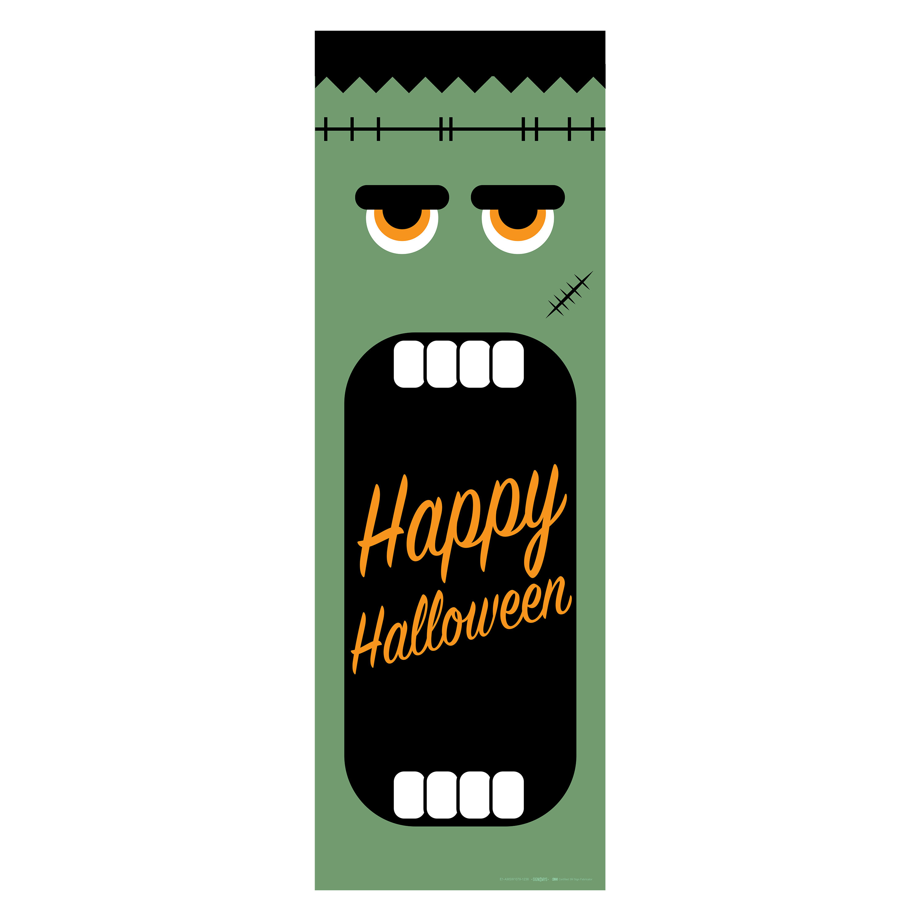 The Holiday Aisle® Happy Halloween Entry Way Monster Sign | Wayfair