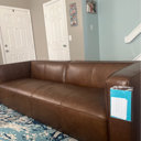 Greyleigh™ Kenisha 94.5" Genuine Top Grain Leather Square Arm Sofa ...