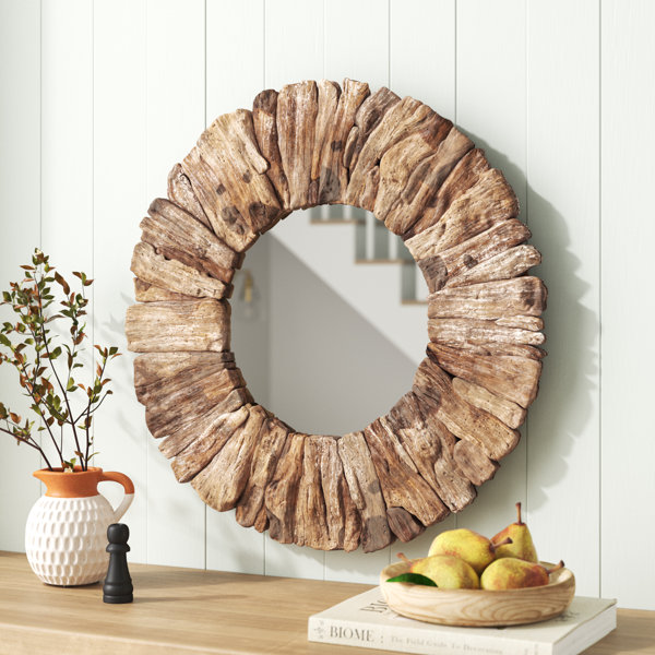 Sand & Stable Victoria Drift Wood Rustic Accent Mirror & Reviews | Wayfair