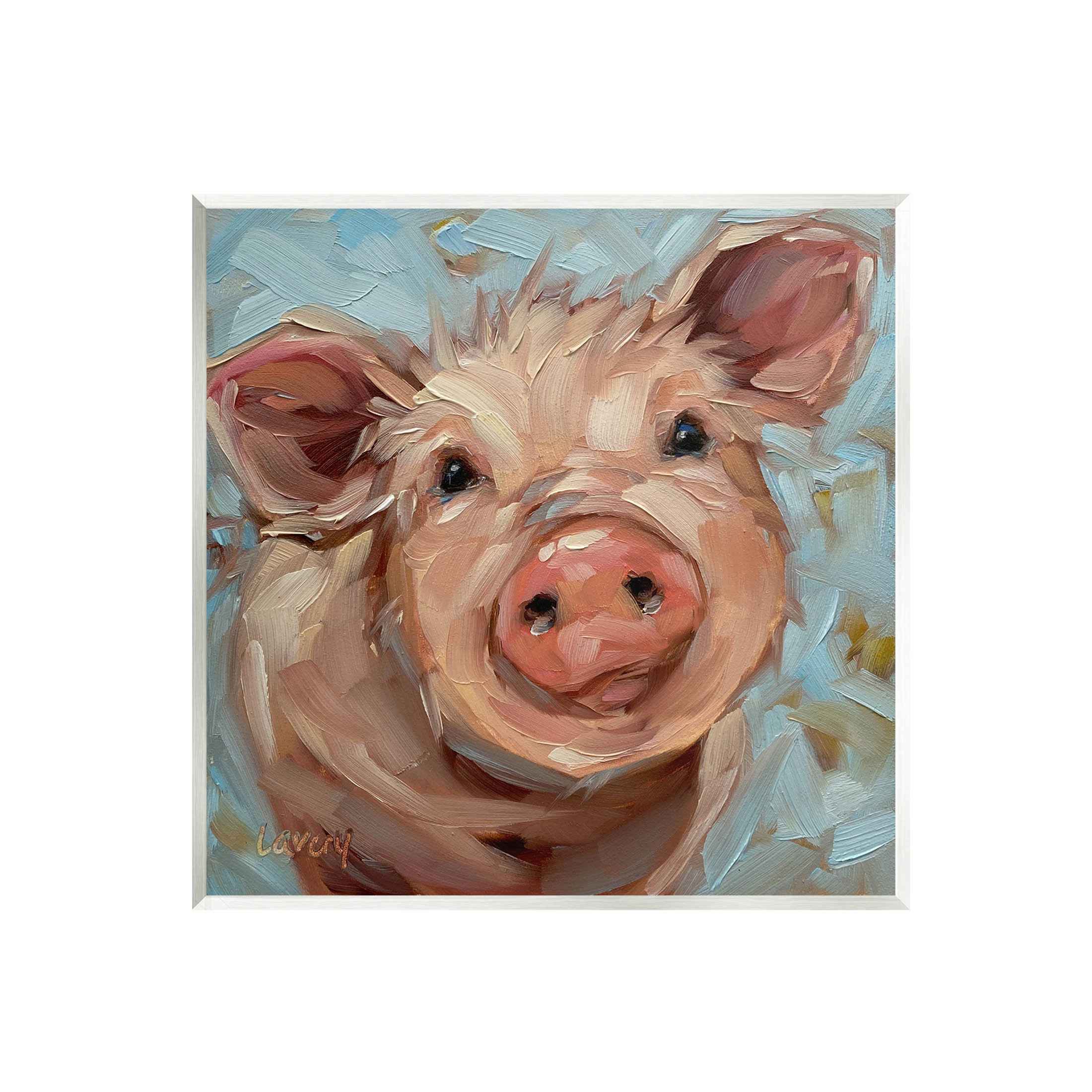 August Grove® Modern Pig Portrait Farm Animal by - Unframed Painting on ...