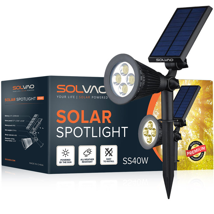 Solvao 15.94" Solar Powered Integrated LED Outdoor Floor Lamp | Wayfair