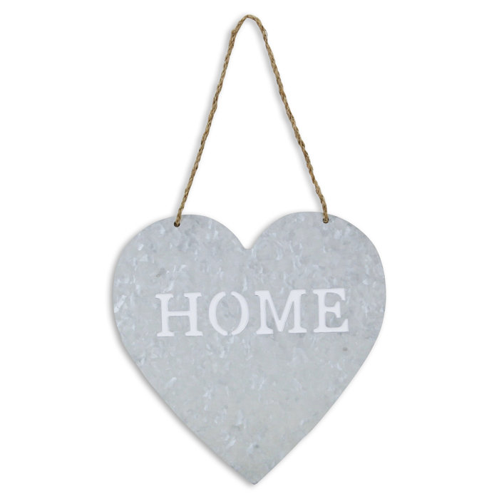 August Grove® Heart Shaped "Home" Sign Wall Décor & Reviews | Wayfair