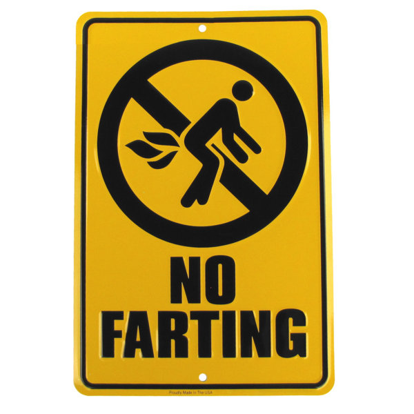 Treasure Gurus No Farting Funny Embossed Aluminum Warning Sign Novelty ...