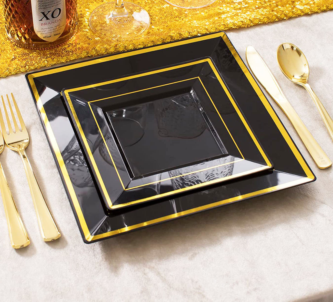 OPTERWQ Disposable Plastic Flatware Set for 25 Guests | Wayfair