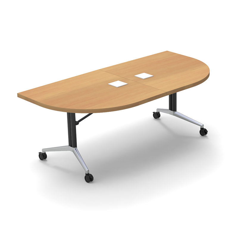 Inbox Zero Altheia Fold up Half-Round Conference Table | Wayfair