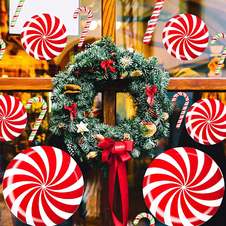 The Holiday Aisle® Candy Cane Window Decal | Wayfair