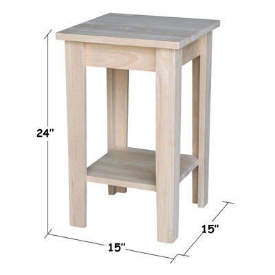 Highland Dunes Dufrene 24'' Tall Solid Wood Leg End Table & Reviews ...