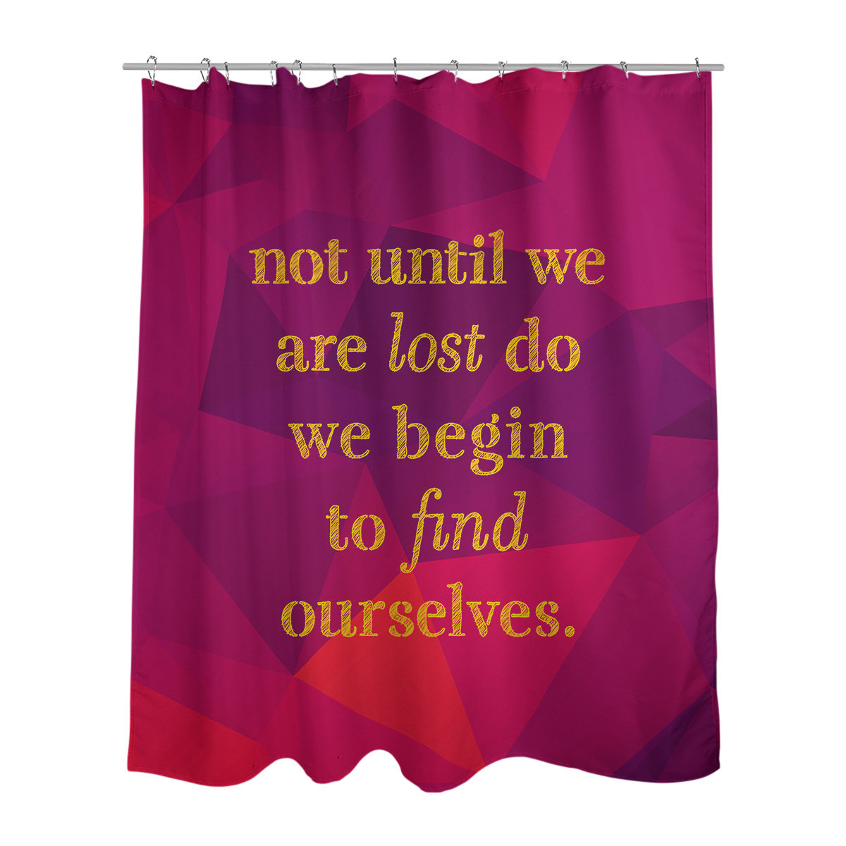 East Urban Home Faux Gemstone Find Yourself Quote Shower Curtain Set