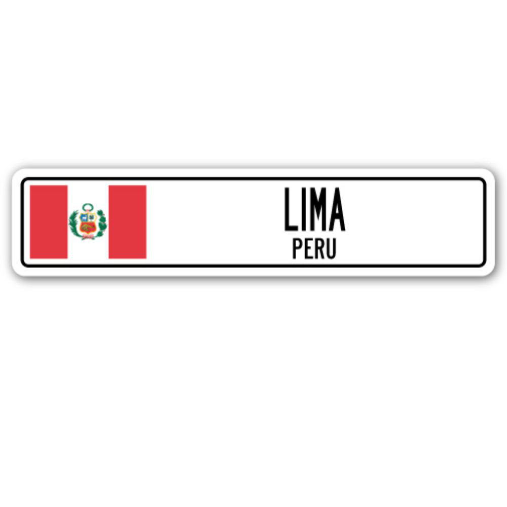 SignMission Lima Peru Street Sign Peruvian Flag | Wayfair
