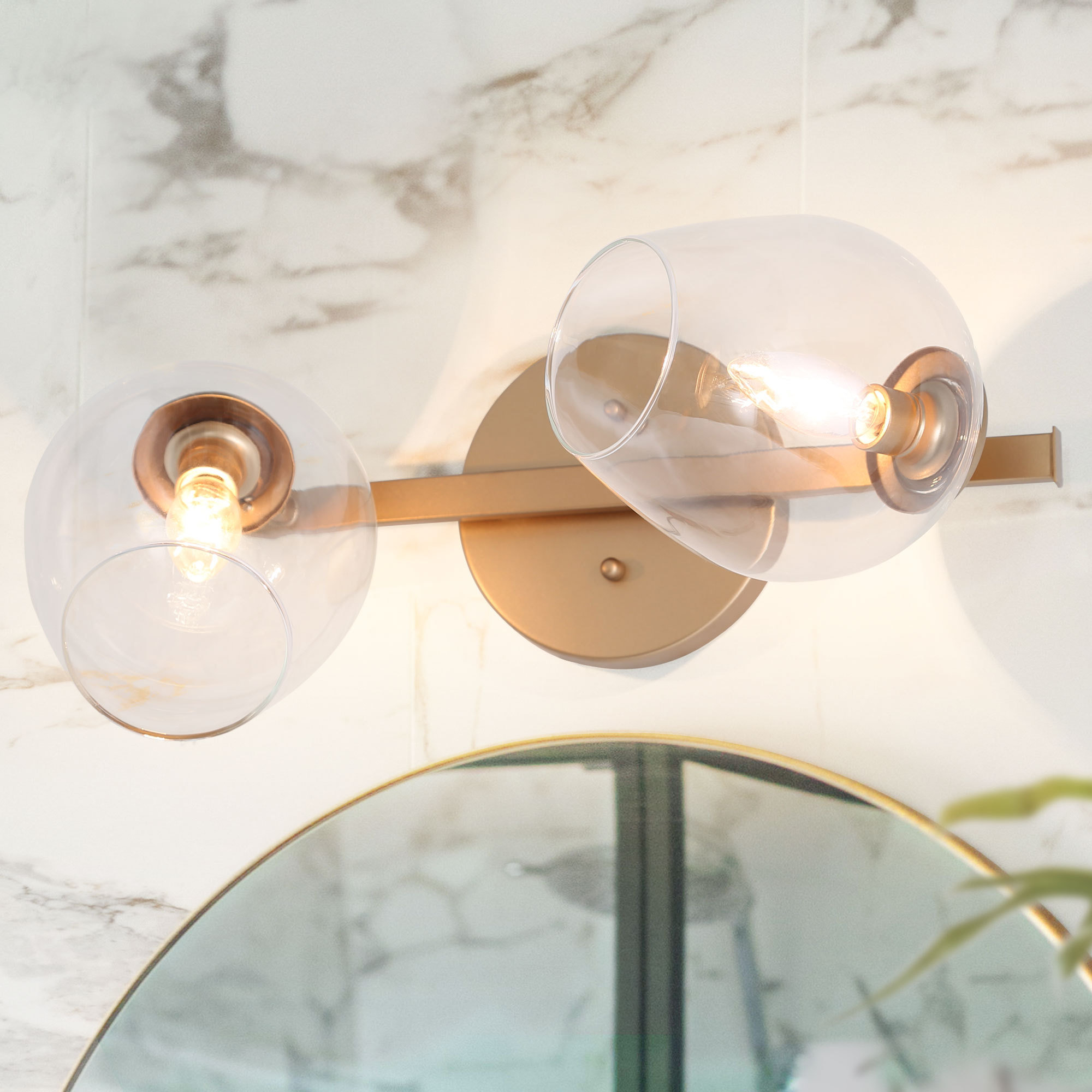 Breakwater Bay Orm 2 - Light Dimmable Gold Vanity Light | Wayfair