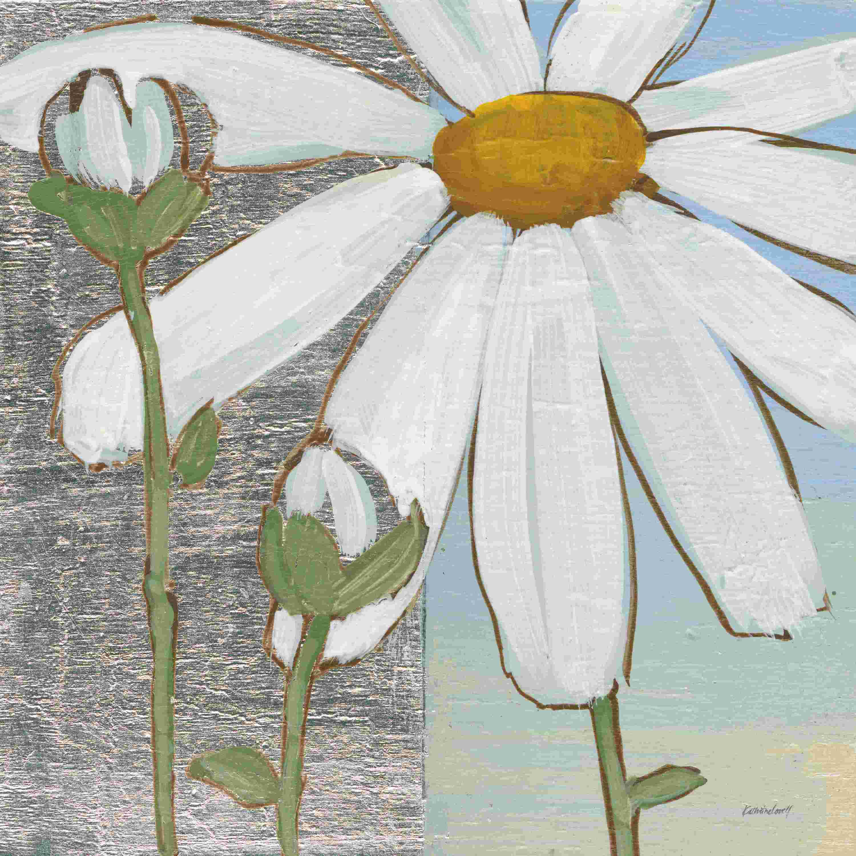 Winston Porter White Daisy Square I by - on | Wayfair