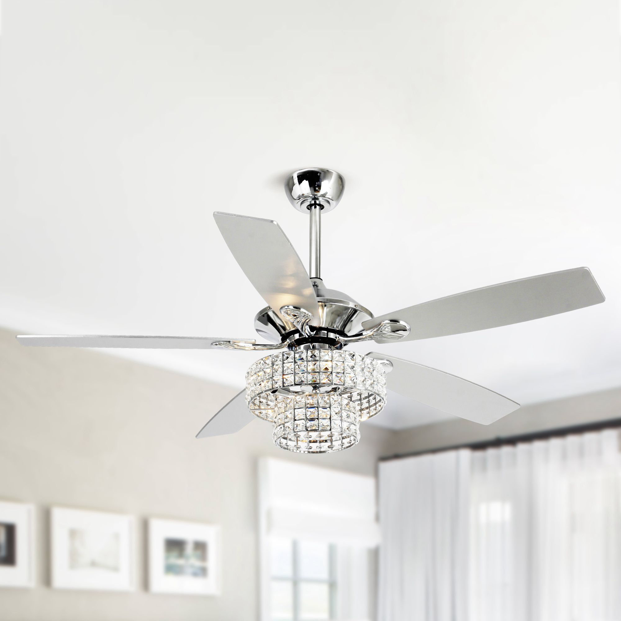 Etta Avenue™ 52'' Rafferty 5 - Blade Crystal Ceiling Fan with Remote ...