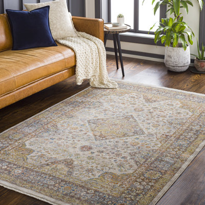 Gilstrap Oriental Gold/Navy Area Rug
