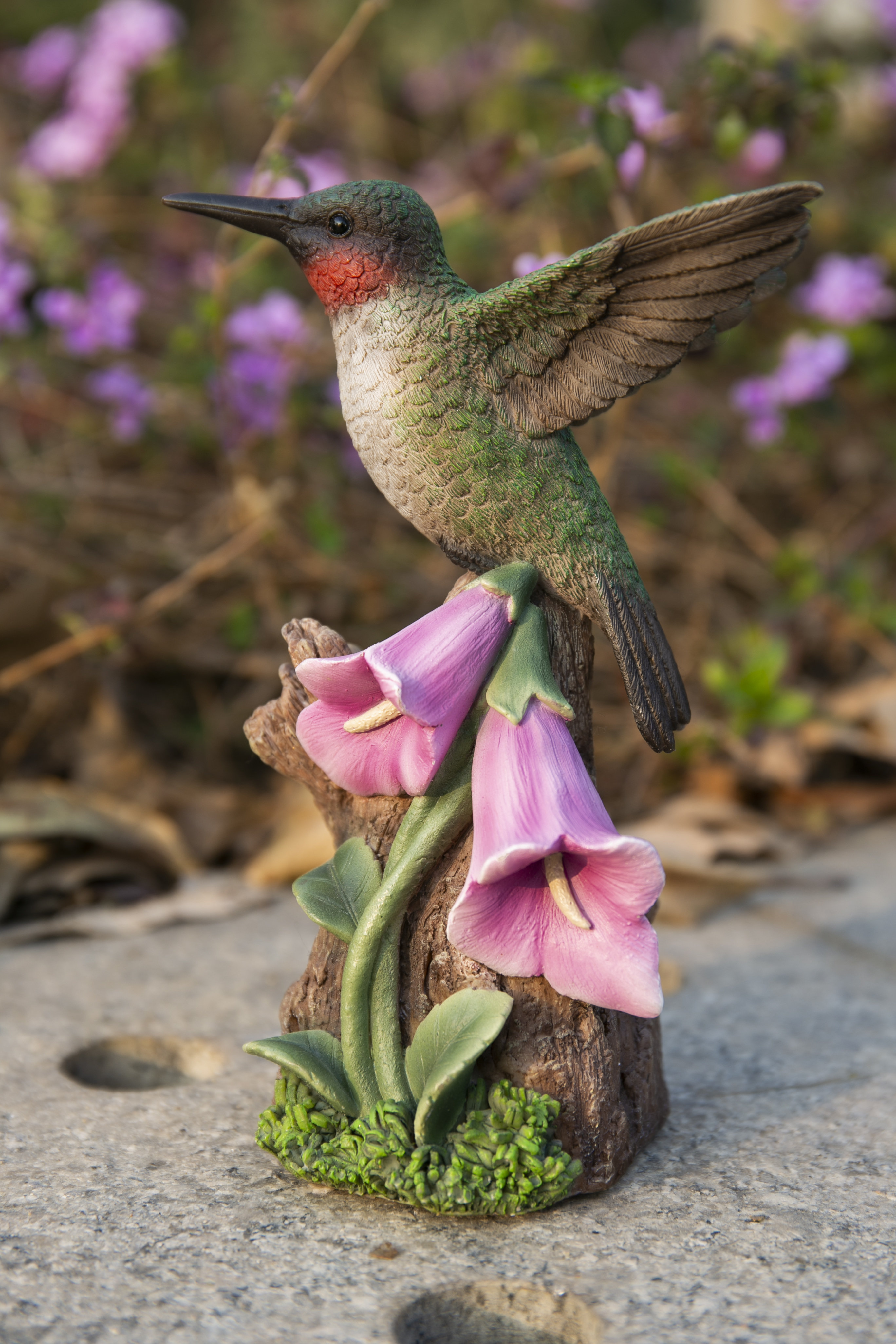 Hi-Line Gift Ltd. Motion Activated Singing Hummingbird on Foxglove ...