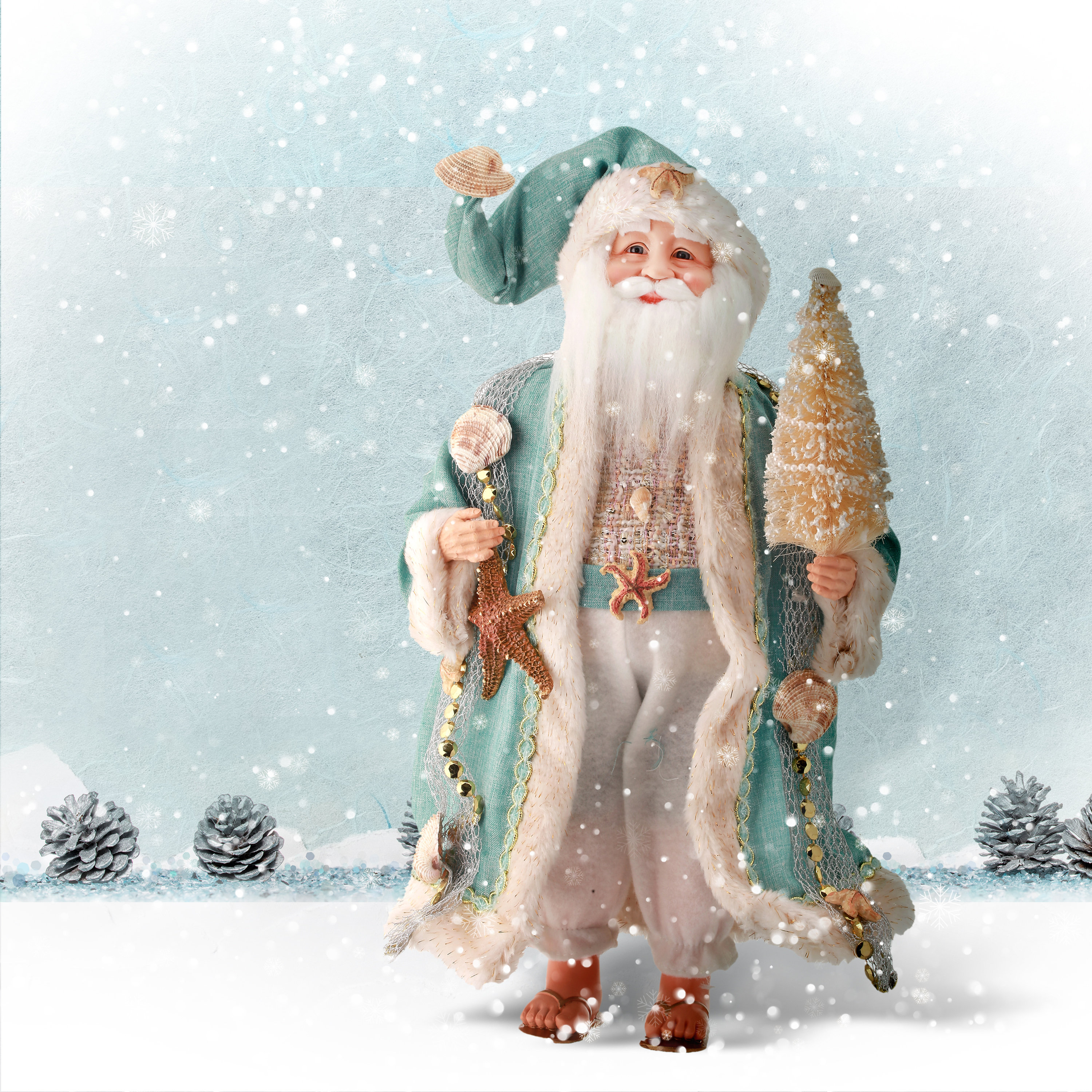 Sand & Stable Fabric Under The Sea Santa & Reviews | Wayfair