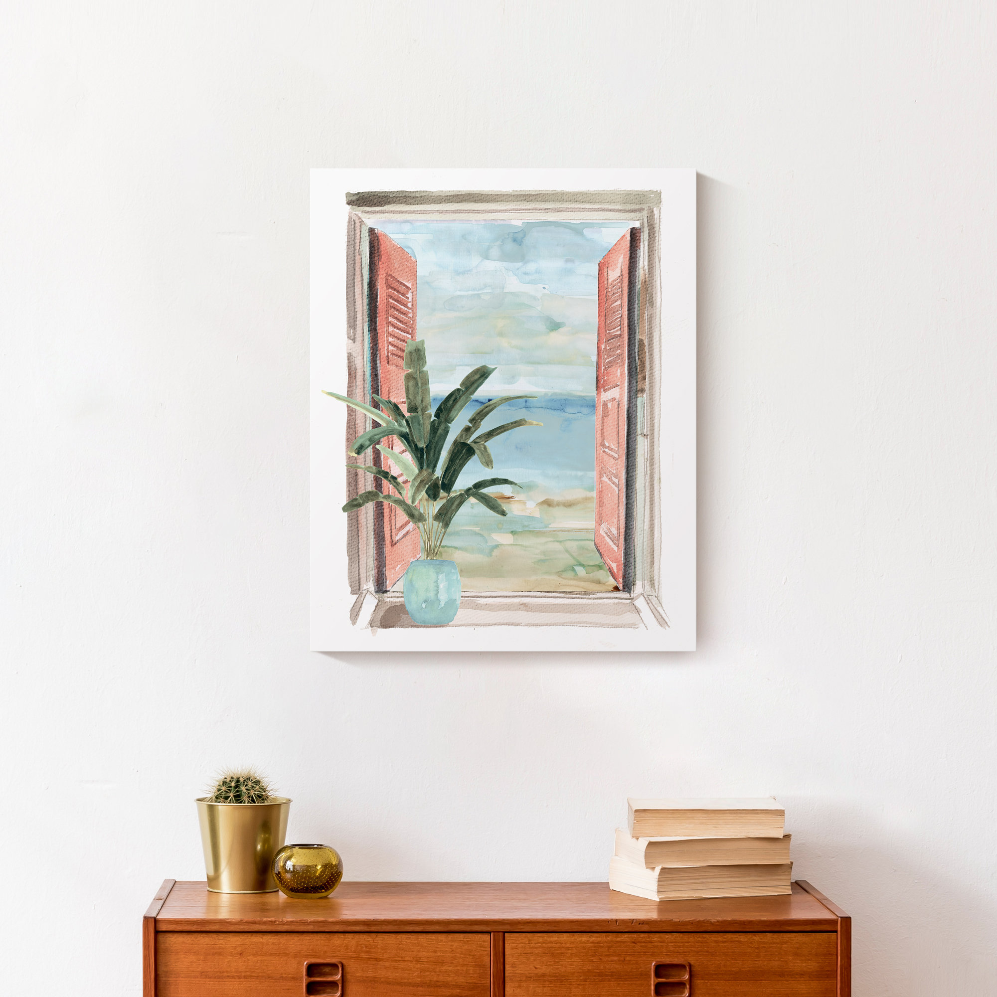 Highland Dunes Ocean View Window - Painting on | Wayfair