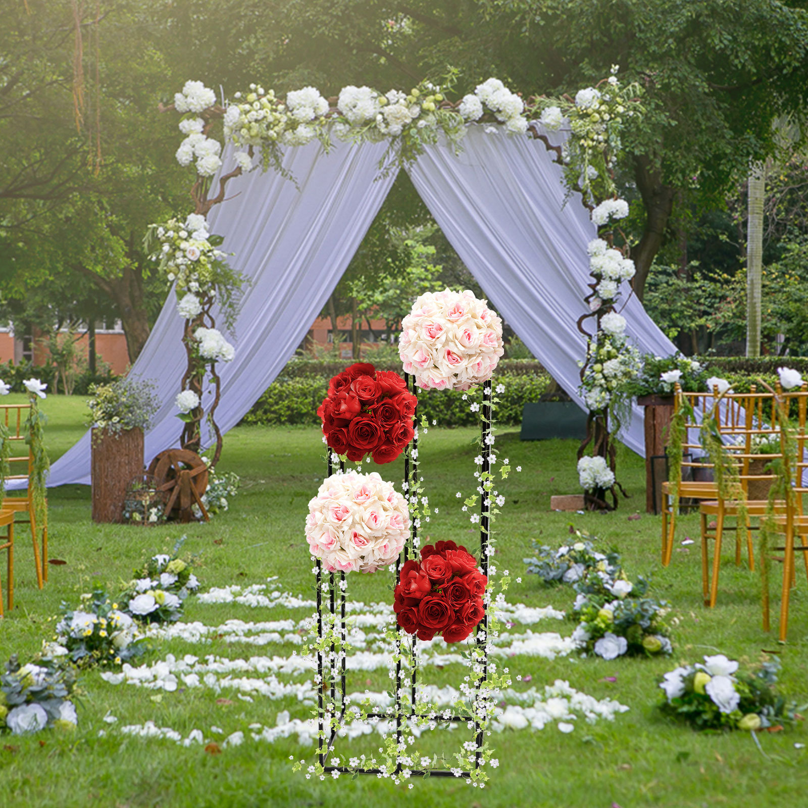 Latitude Run® 4-Tiers Black Plant Stand Flower Holder Shelves Display ...