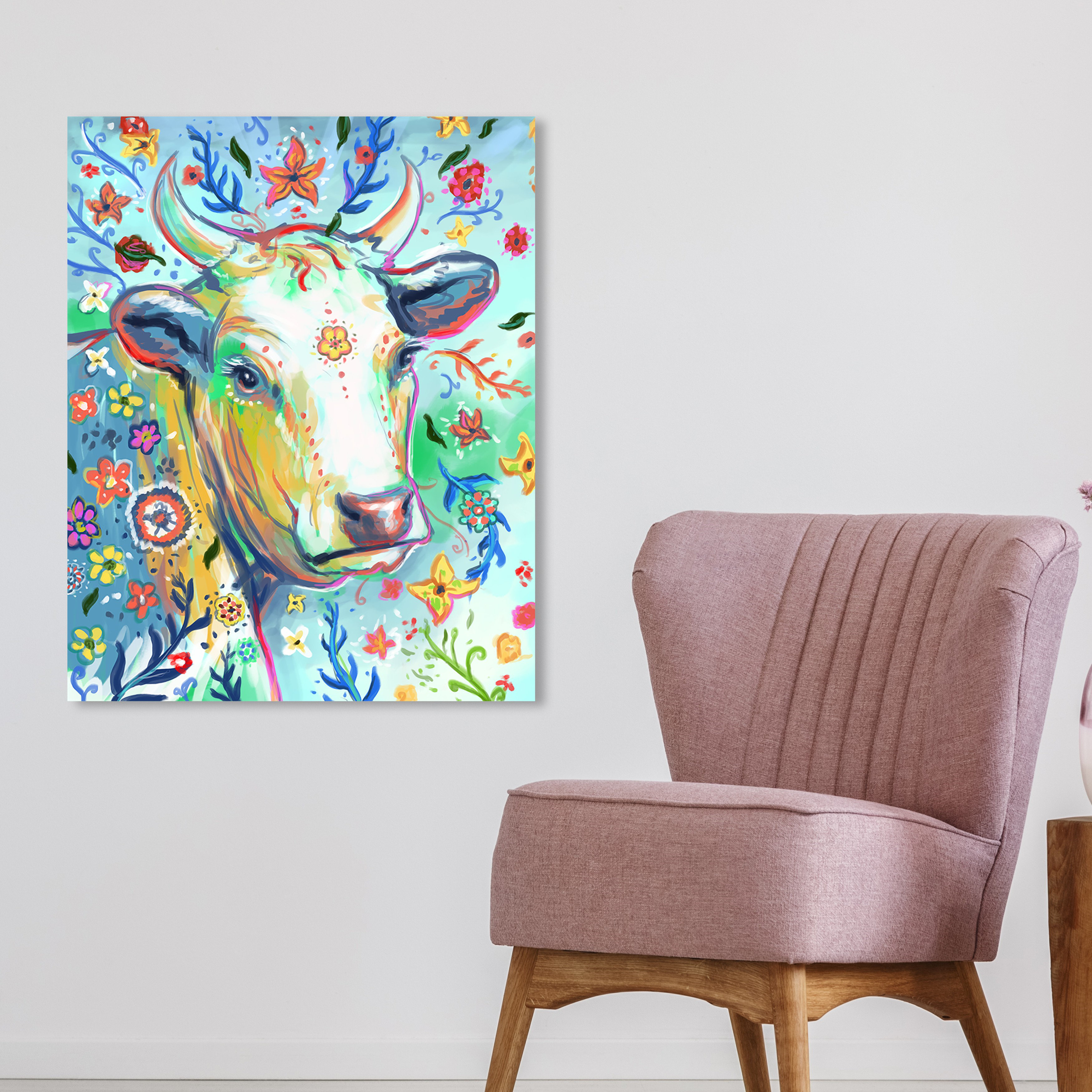 Art Remedy Farm Animals Spring Cow - Painting on Canvas | Wayfair