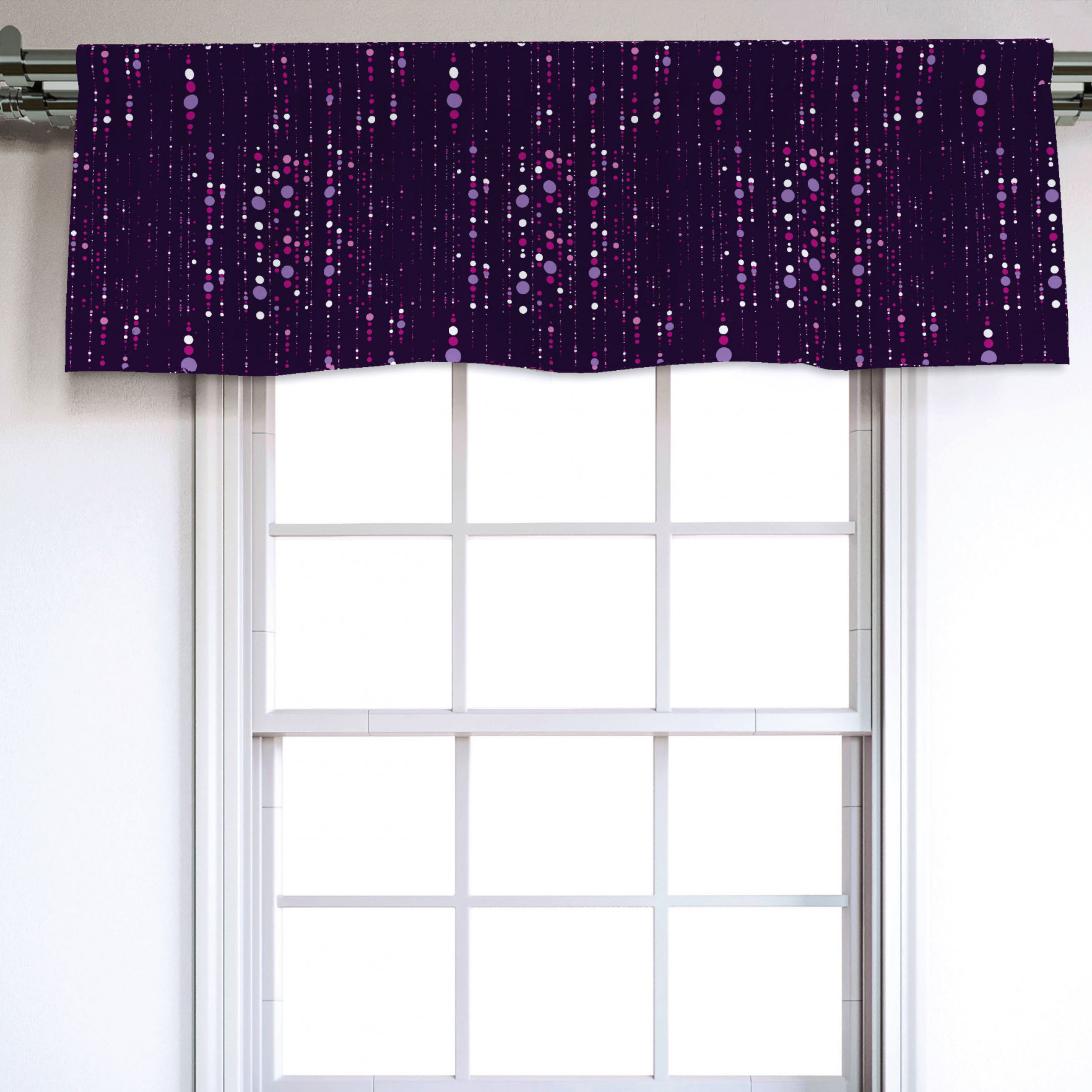 East Urban Home Abstract Sateen Ruffled 54'' Window Valance in Dark ...