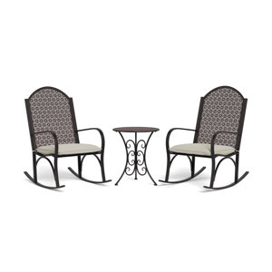 Tortuga Outdoor Metal Garden Rocker - 3Pc Set (2 rockers, 1 side table ...