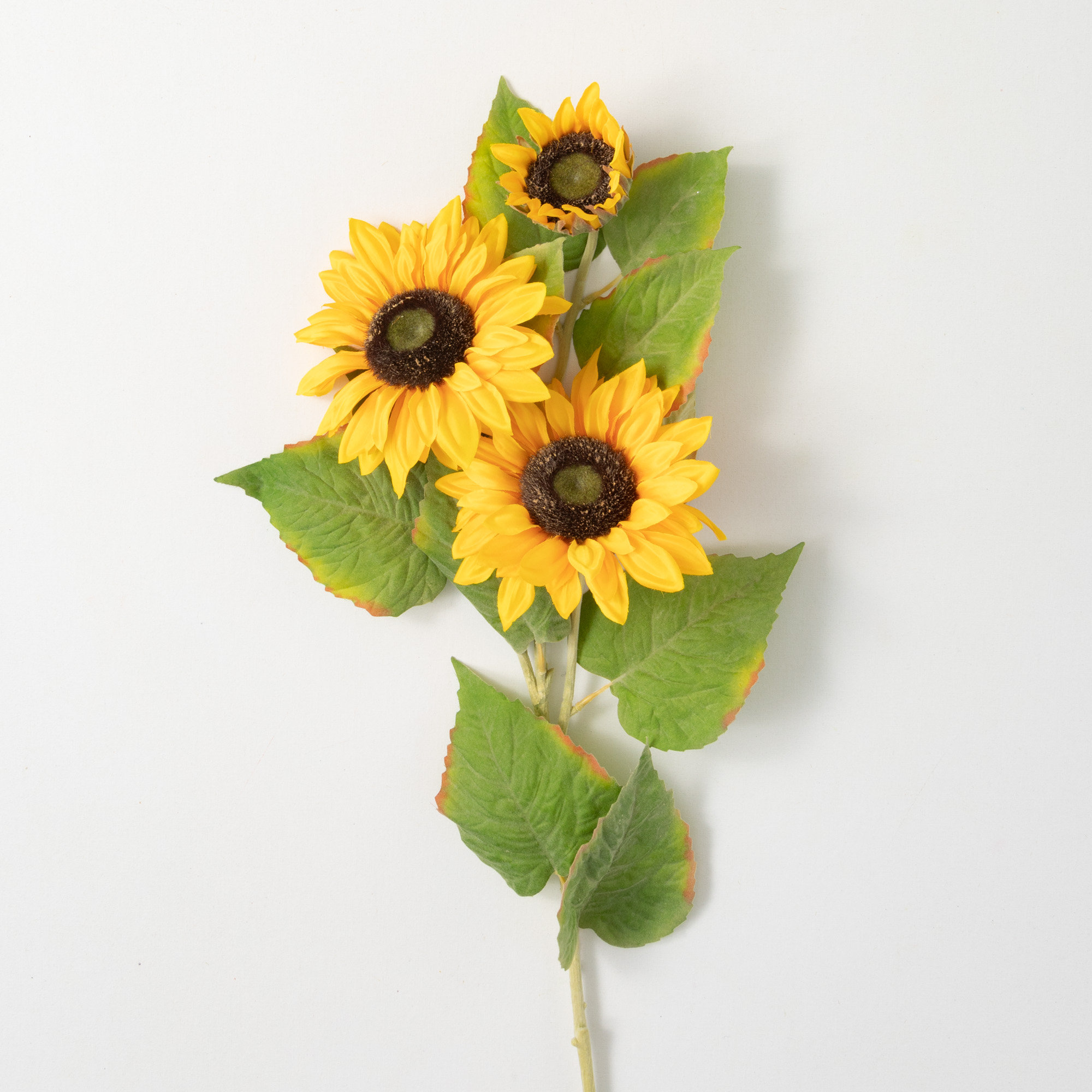 Primrue 38" Yellow Triple Sunflower Spray; Yellow | Wayfair